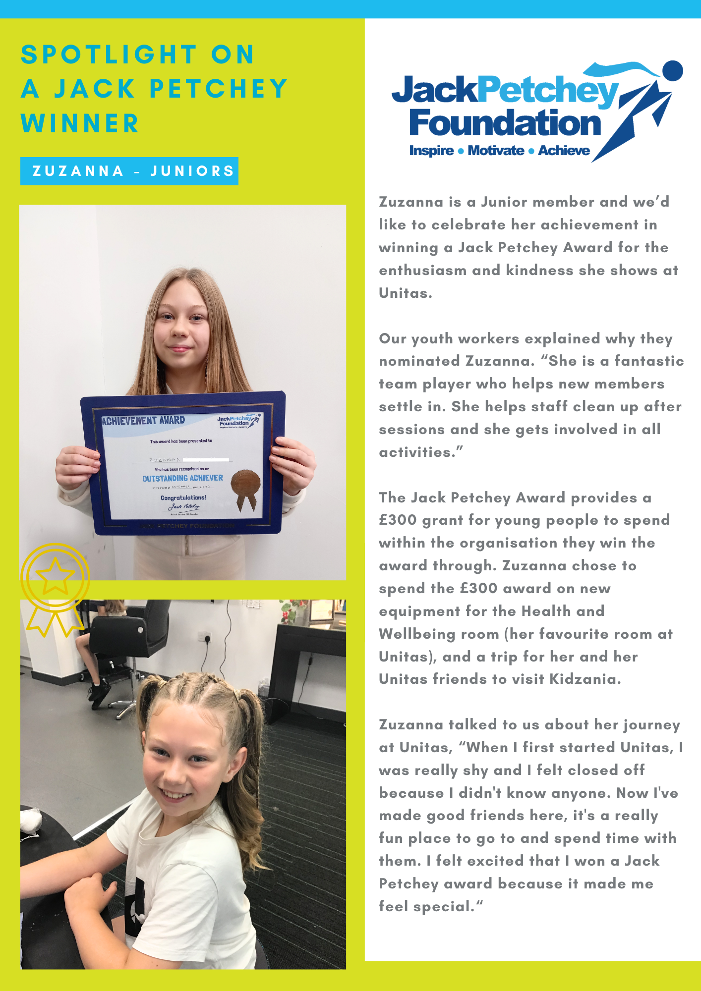 Quarterly Update - Unitas Youth Zone