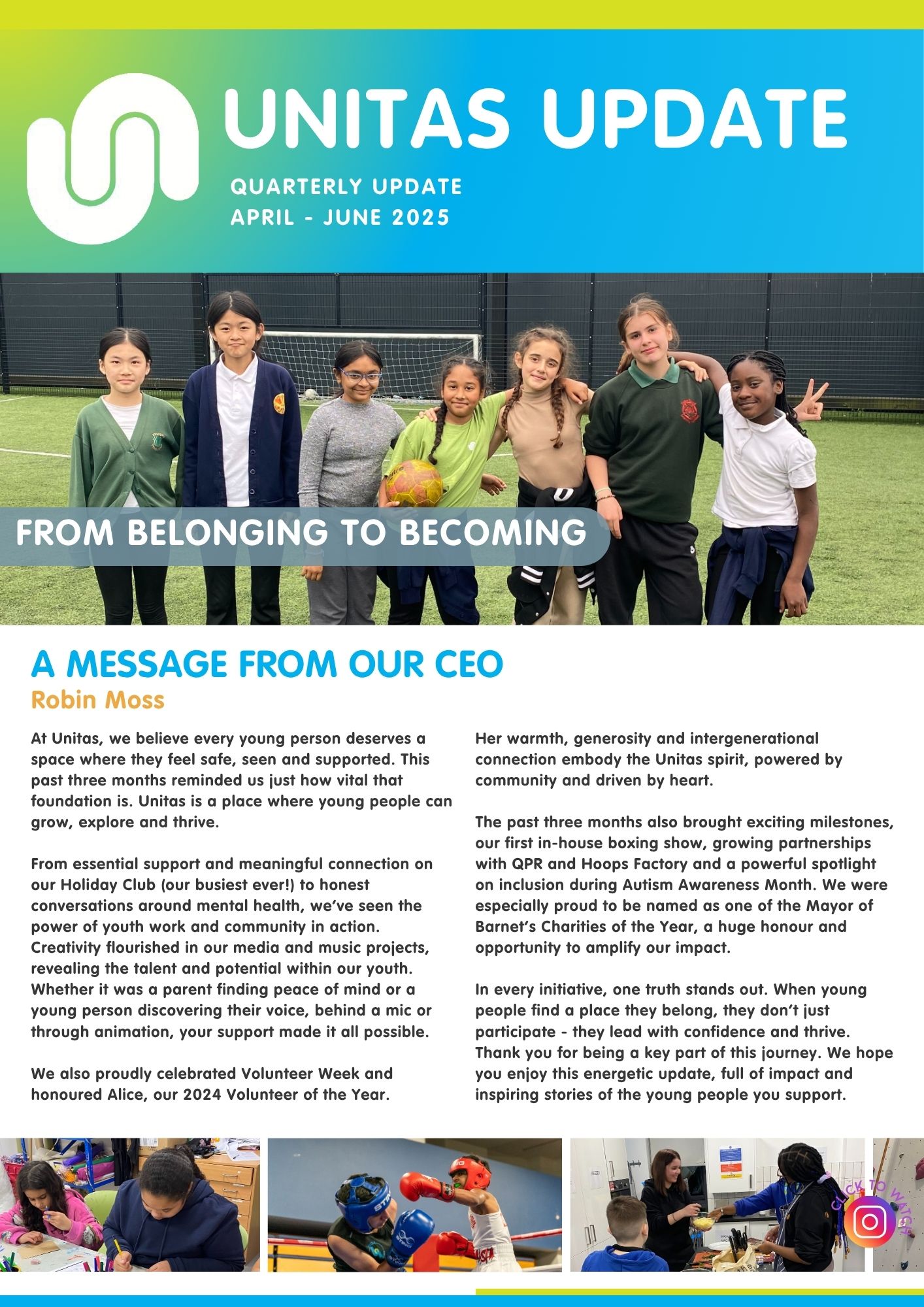 April - June 2025 Quarterly Update - Unitas Youth Zone